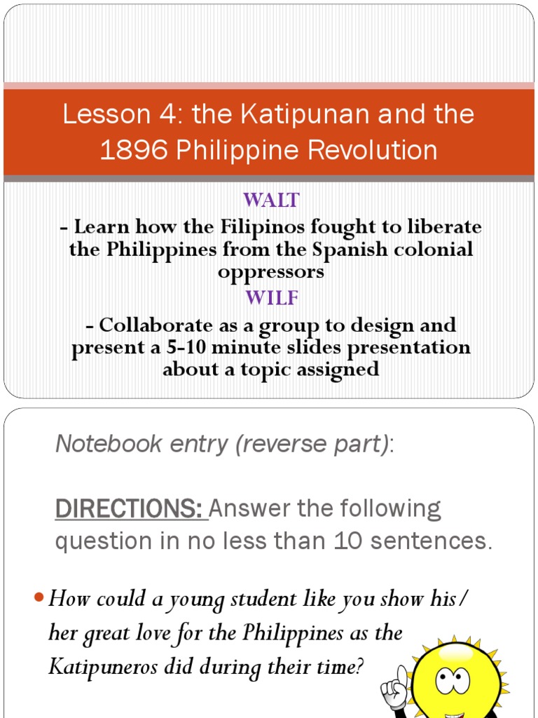 Lesson 4 The Katipunan and The 1896 Philippine Revolution | PDF
