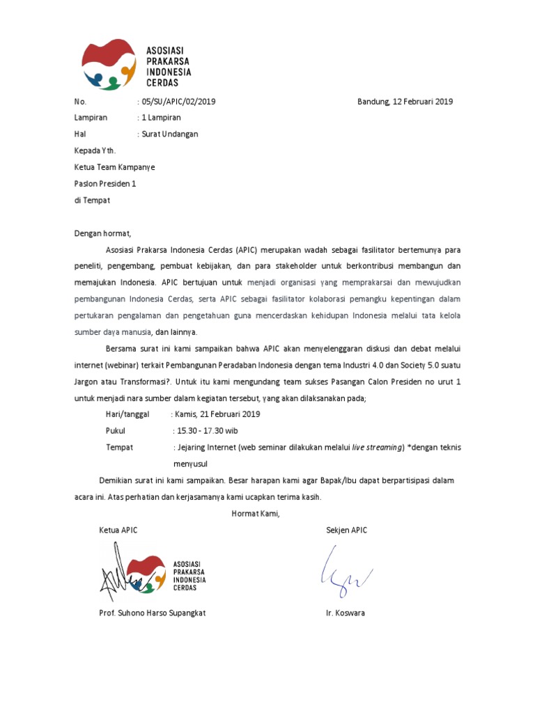 Surat Undangan Webinar | PDF