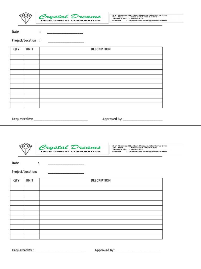 Warehouse Pull Out Form Template | PDF | Technology & Engineering