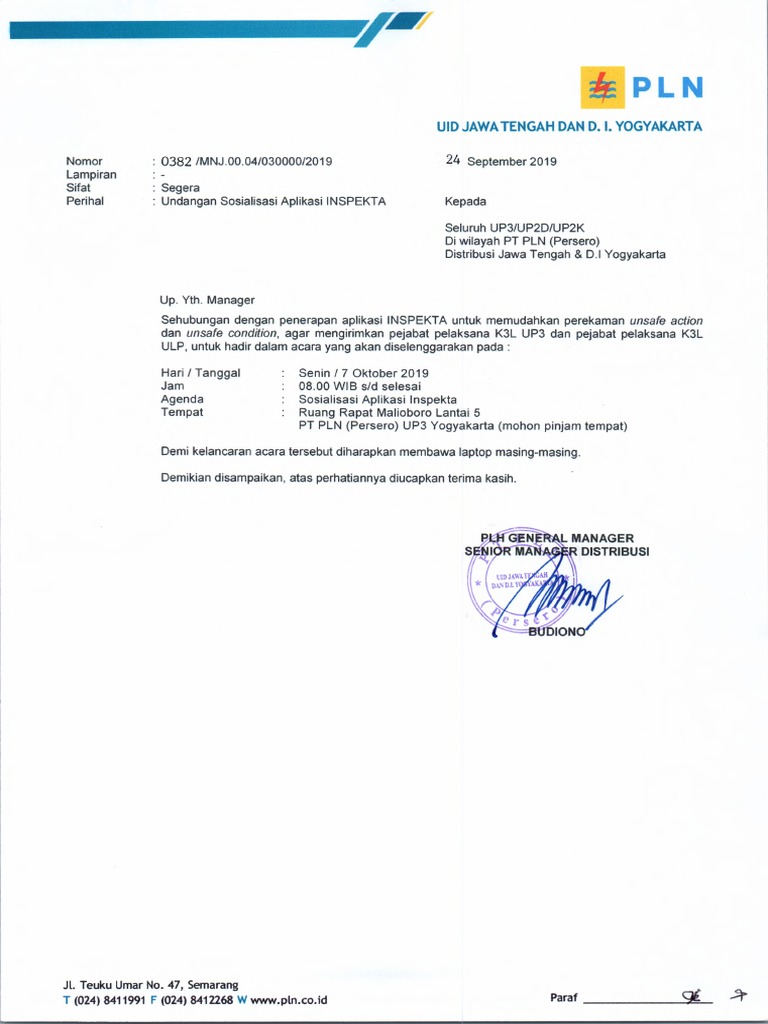 Undangan Sosialisasi Aplikasi INSPEKTA | PDF