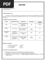 B.ed Graduate Sample Resume | PDF | Change | Behavior Modification