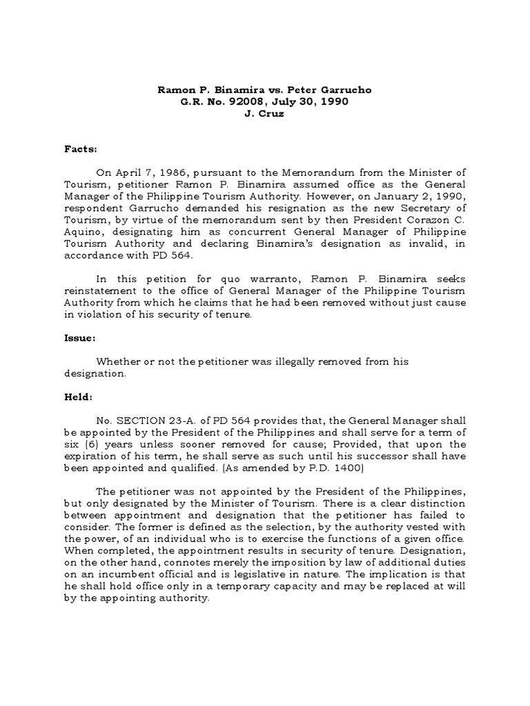 Tourism Authority Leadership Dispute | PDF | Social Science | Law
