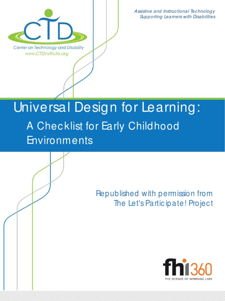 Universal Design for Learning: A Checklist for Creating Inclusive Early ...