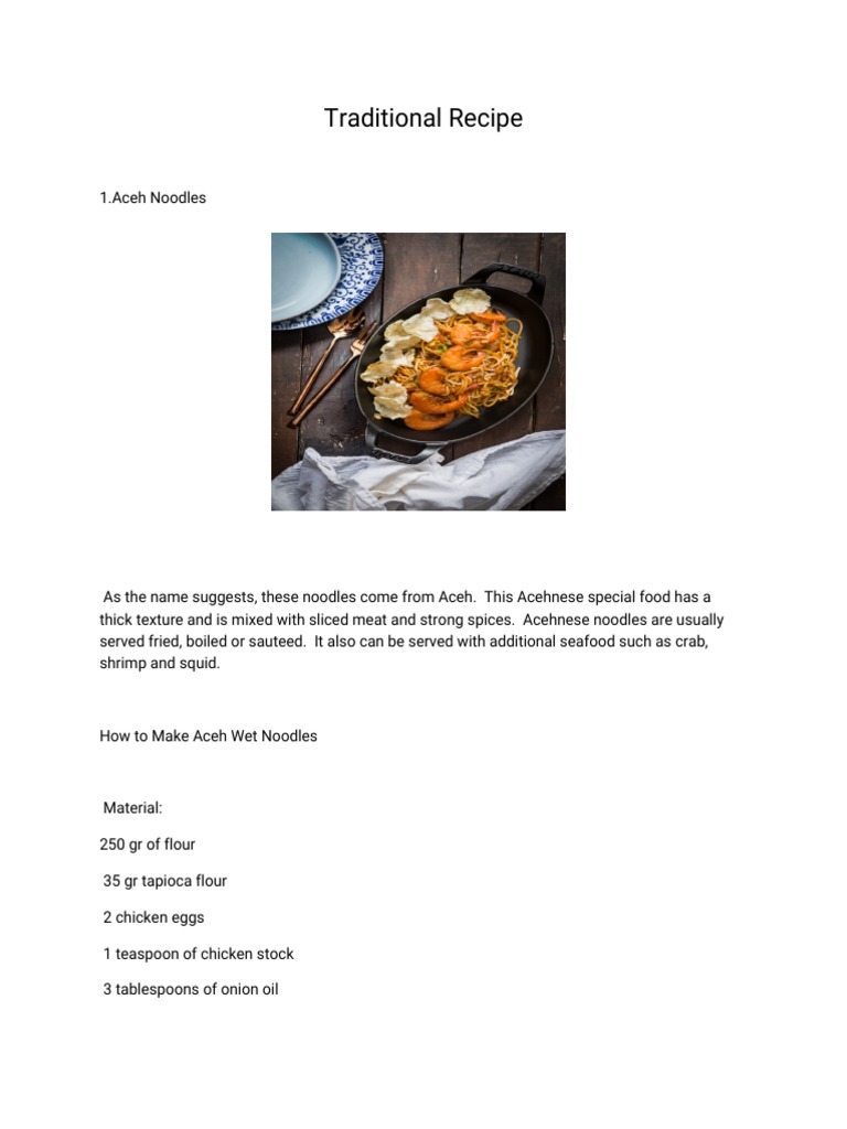 Traditional Recipe | PDF