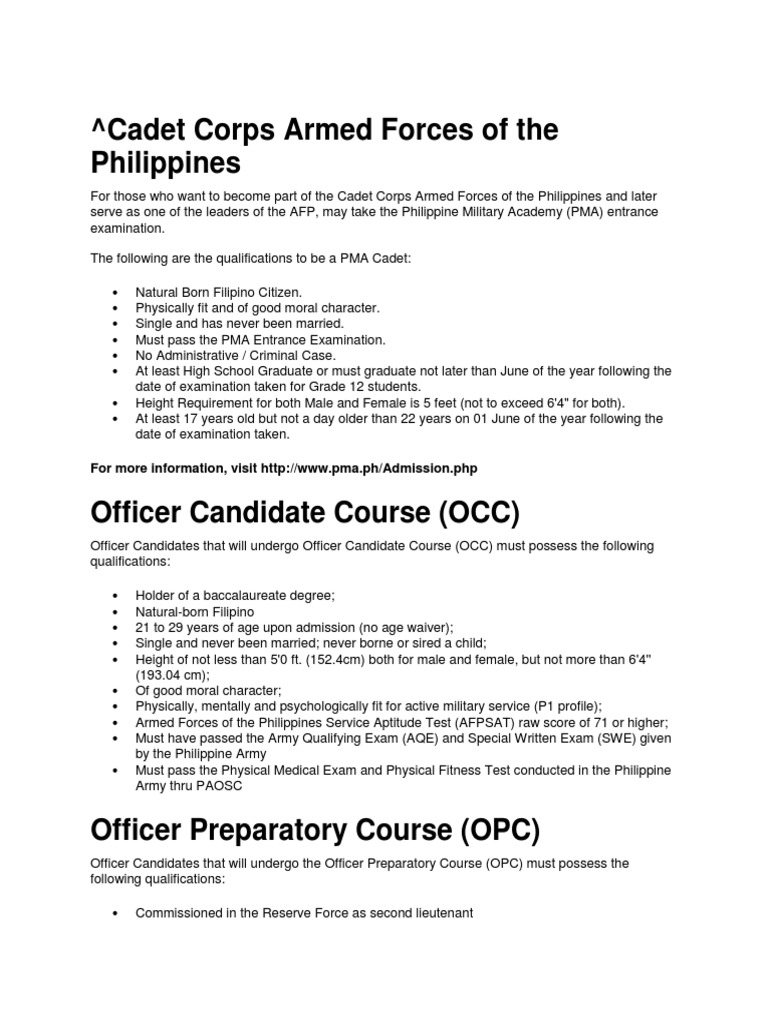 Cadet Info File Summary | PDF | Philippines | Test (Assessment)