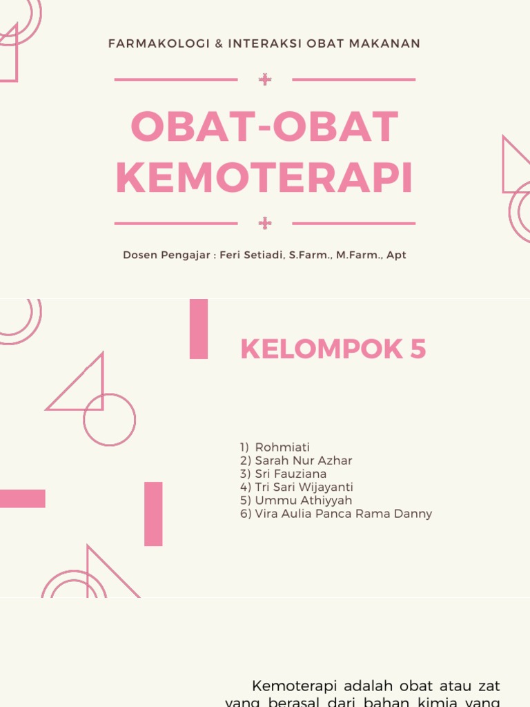 Obat Kemoterapi: Definisi, Mekanisme, dan Efek Samping | PDF