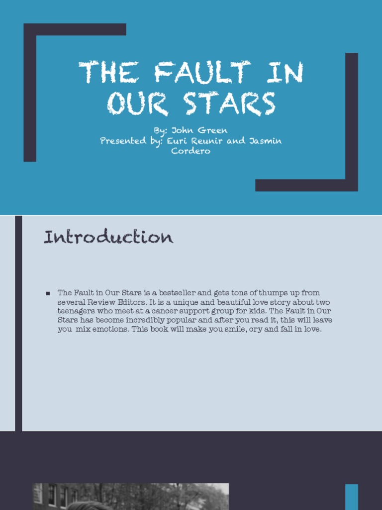 The Fault in Our Stars Book Report Oral | PDF | Wellness | Medical