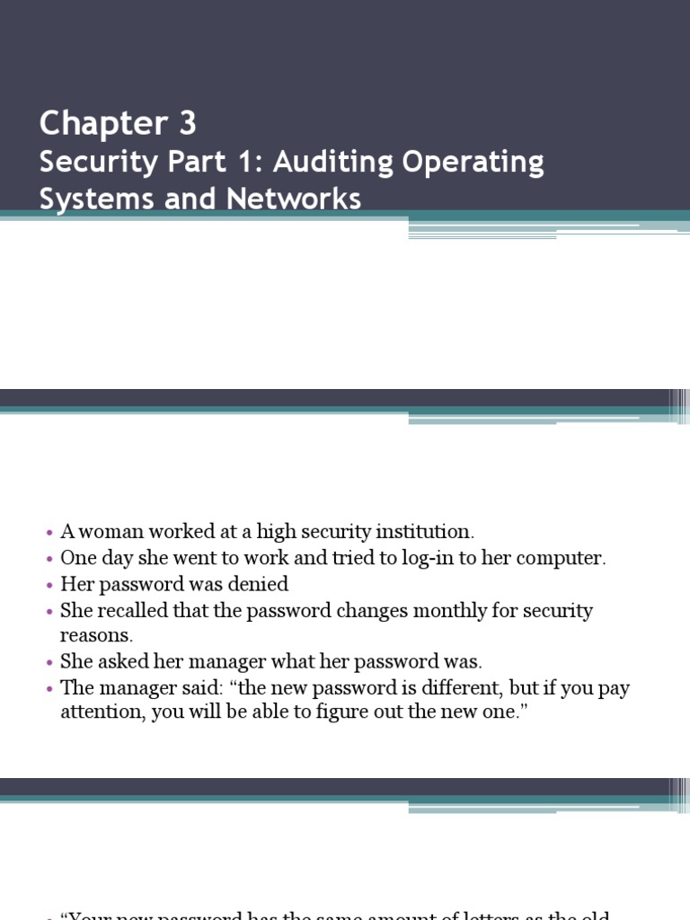 Security Part 1: Auditing Operating Systems and Networks | PDF | Electronic Data Interchange ...