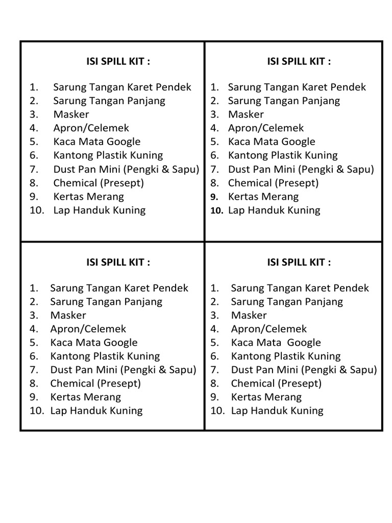 Er Isi Spill Kit | PDF