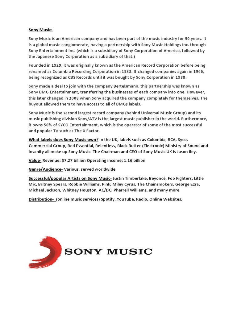 Sony Recording Label