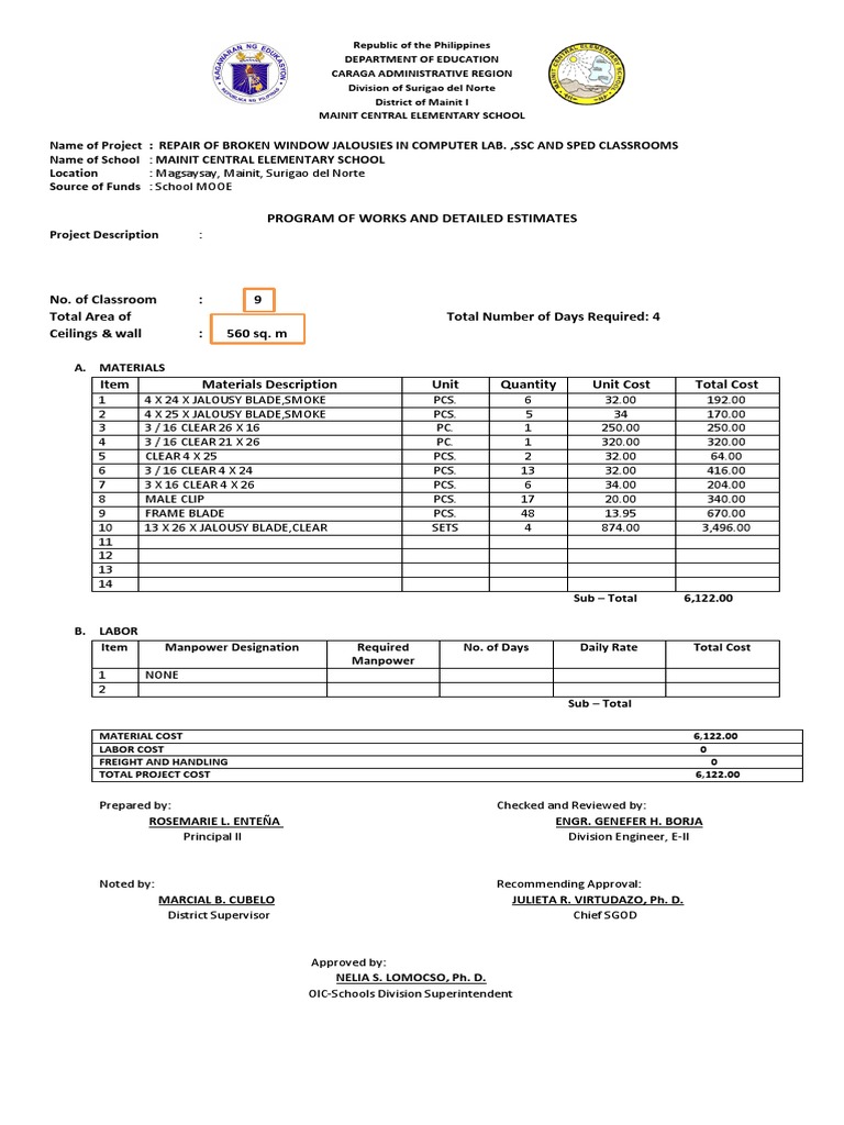 Program of Works Form | PDF | Hardware | Computing And Information ...