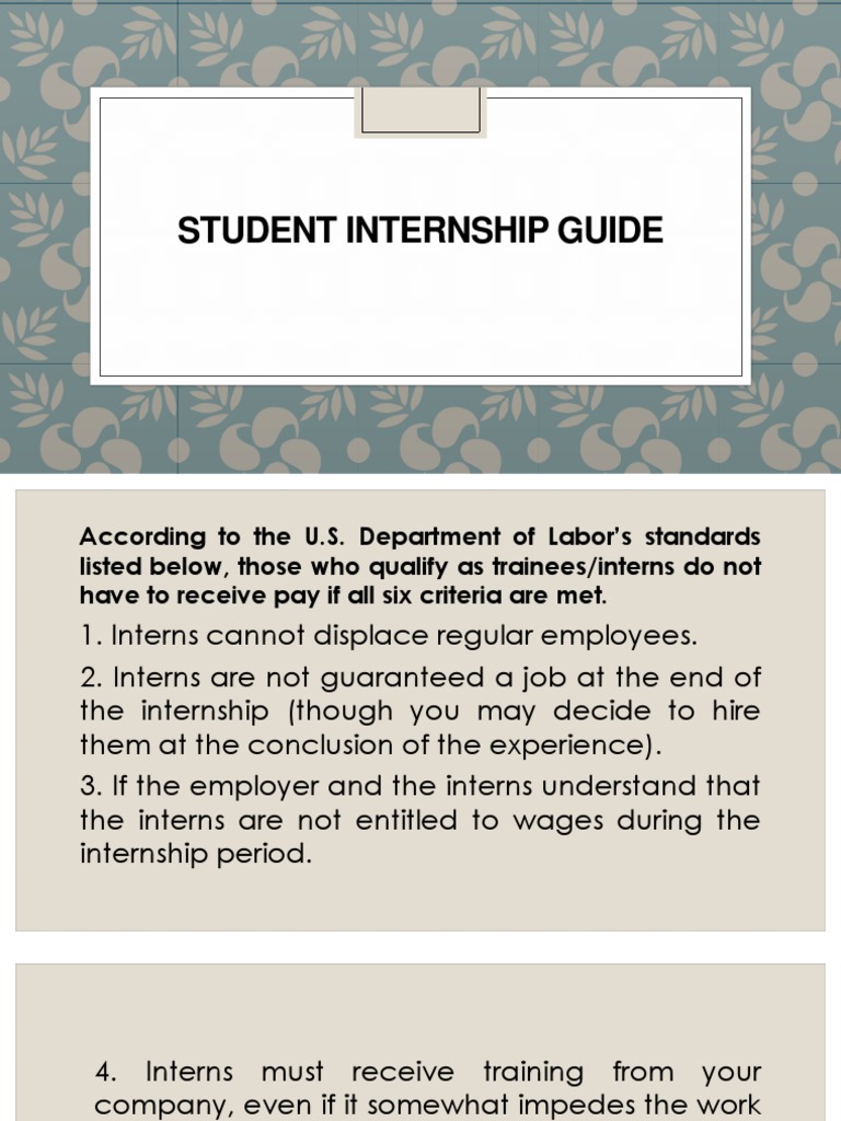 Internship Guide | PDF | Internship | Job Hunting