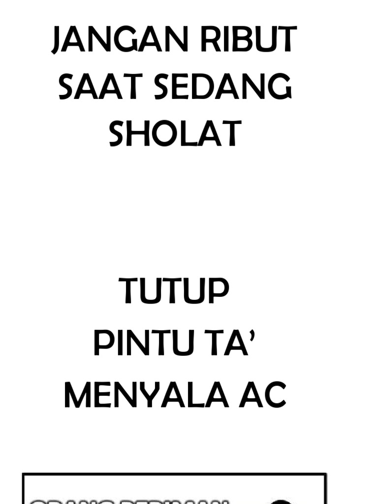 Jangan Ribut Saat Sedang Sholat | PDF