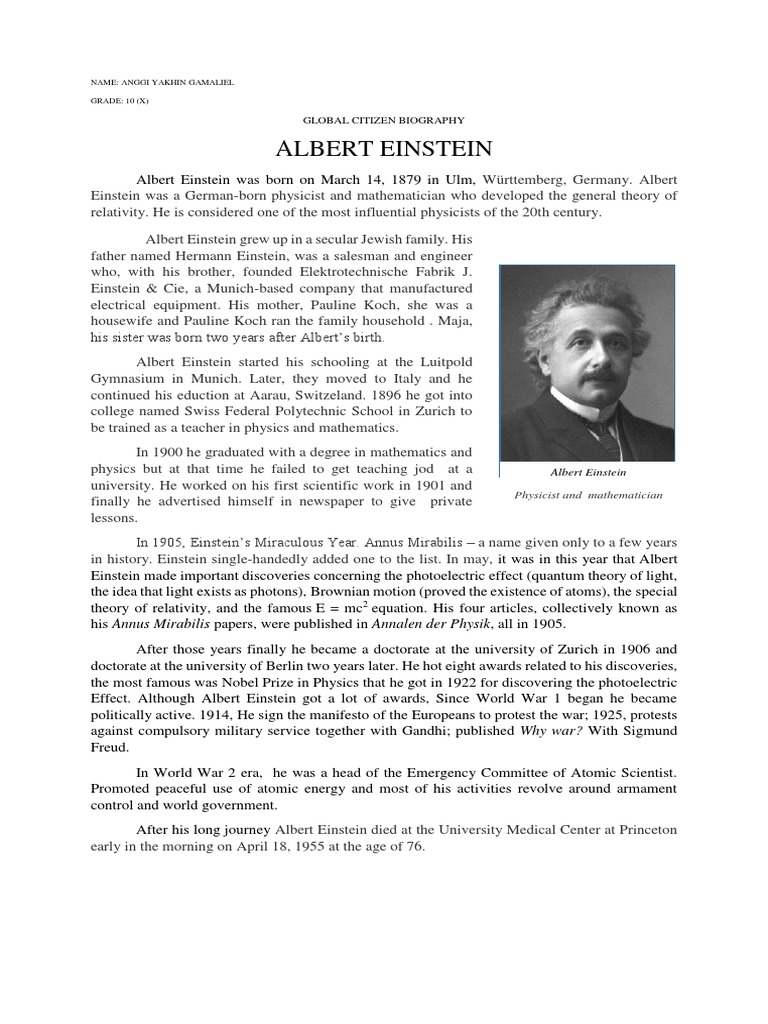 Albert Einstein | PDF | Albert Einstein | Physics