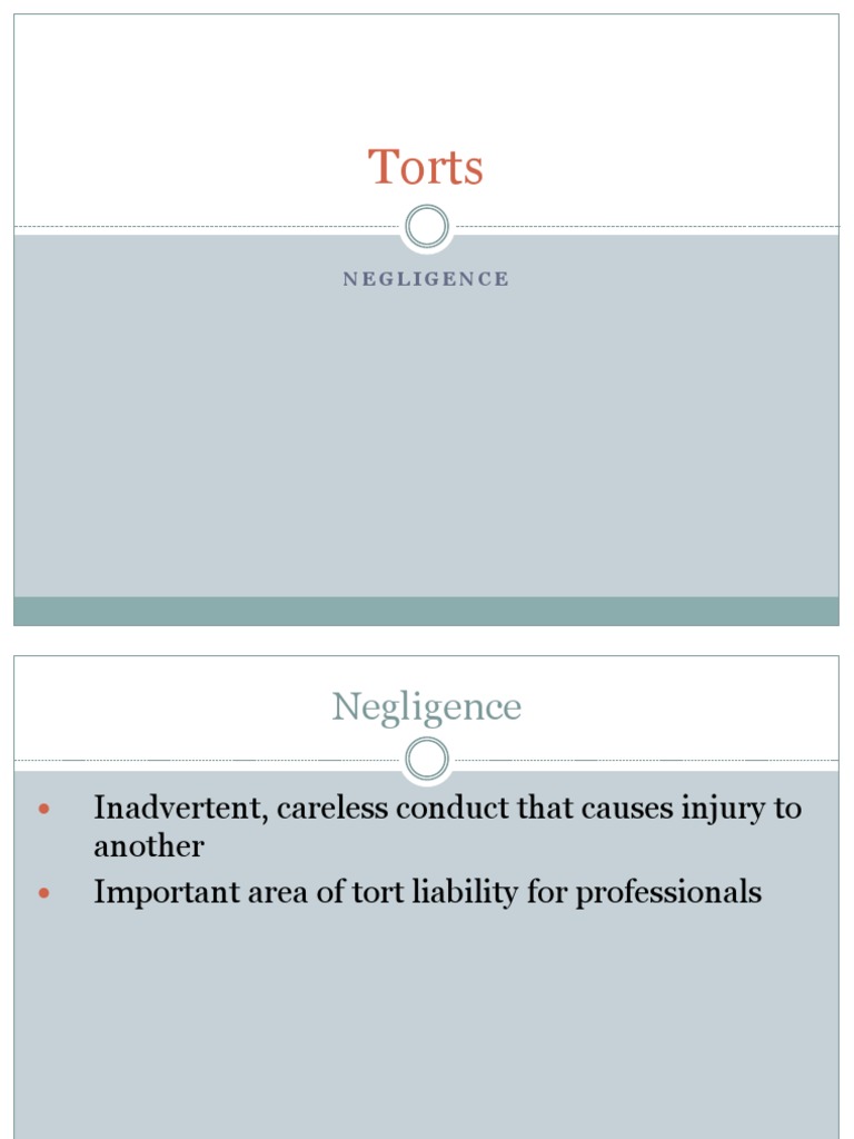 Understanding Negligence Liability in Tort Law | PDF | Negligence ...