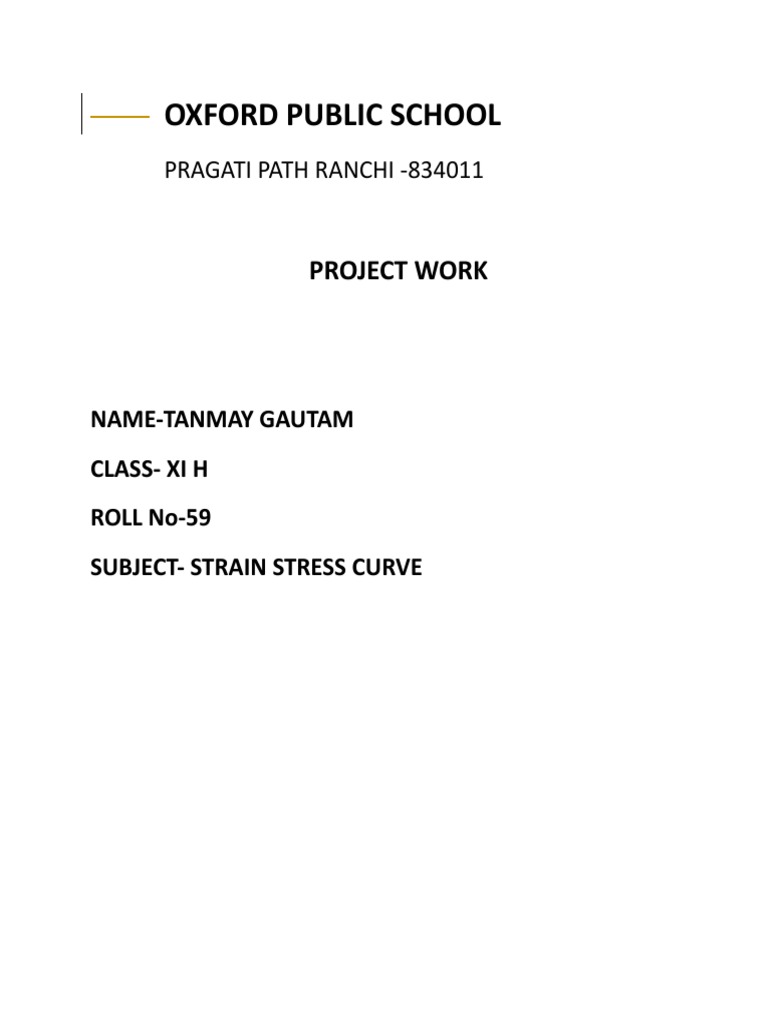 Oxford Public School: Project Work | PDF