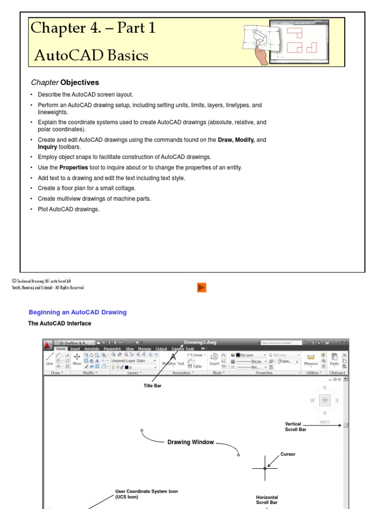 Chapter 4. - Part 1 Autocad Basics | PDF | Cartesian Coordinate System ...