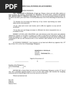 Sample SPA | PDF | Power Of Attorney | Social Institutions