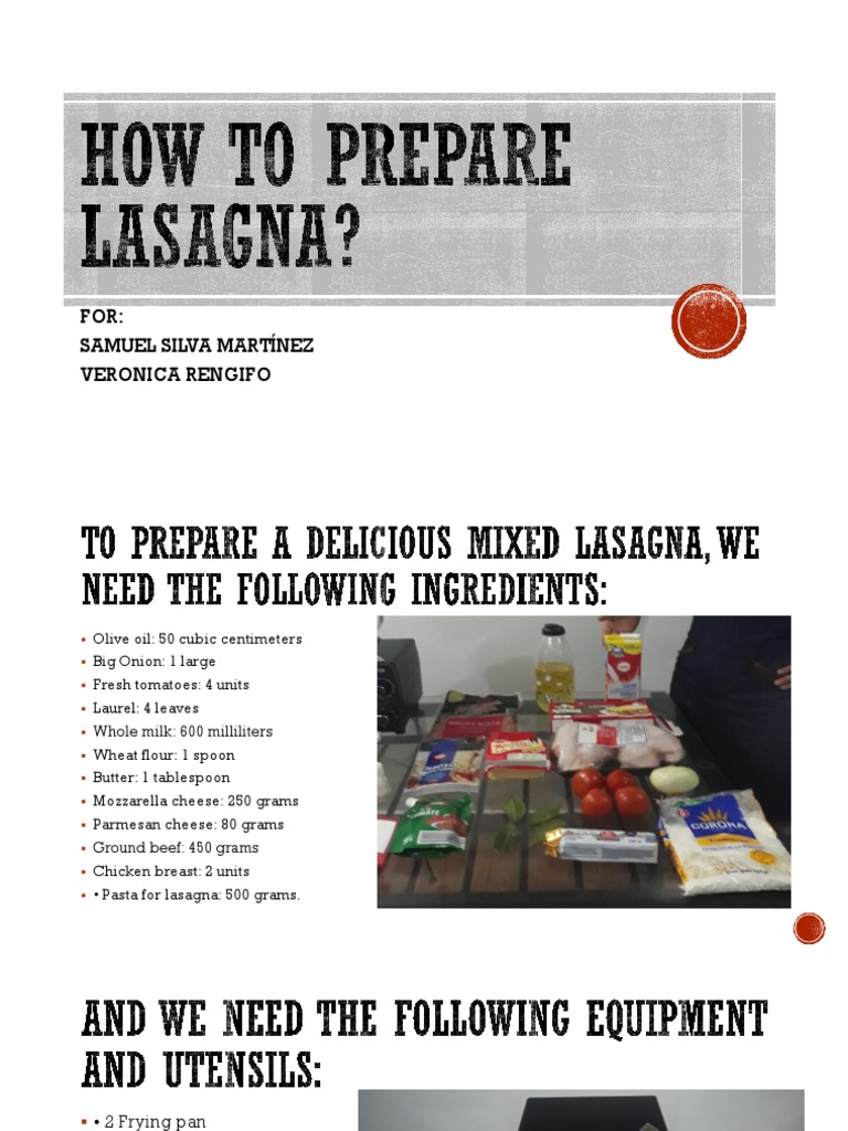 How To Prepare Lasagna | PDF
