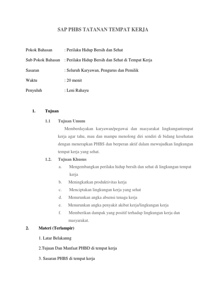 SAP T.tempat Kerja | PDF