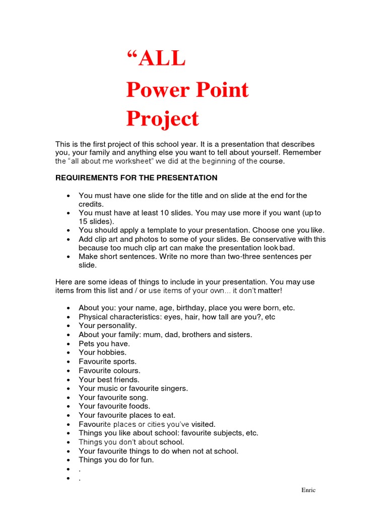 Project All About Me | Download Free PDF | Cognitive Science ...
