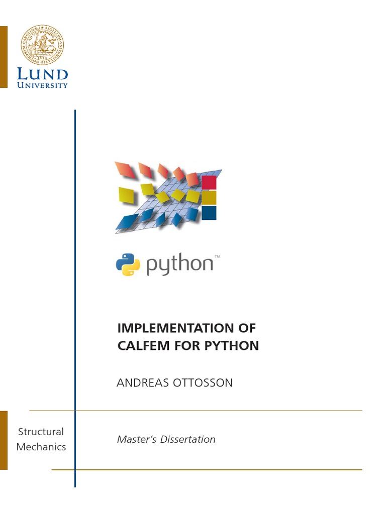 Implementation of CALFEM For Python | PDF | Matlab | Integrated Development Environment