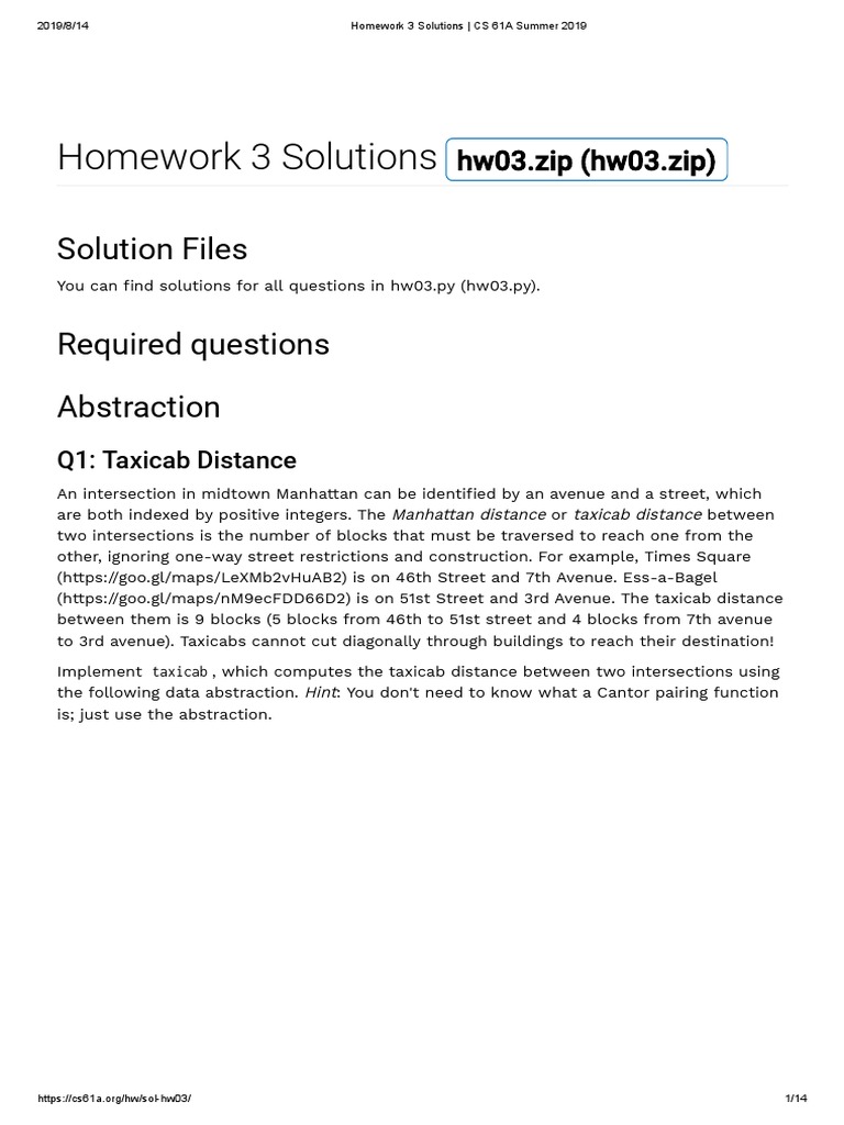 CS 61A Homework 3 Solutions | PDF | Recursion | Function (Mathematics)