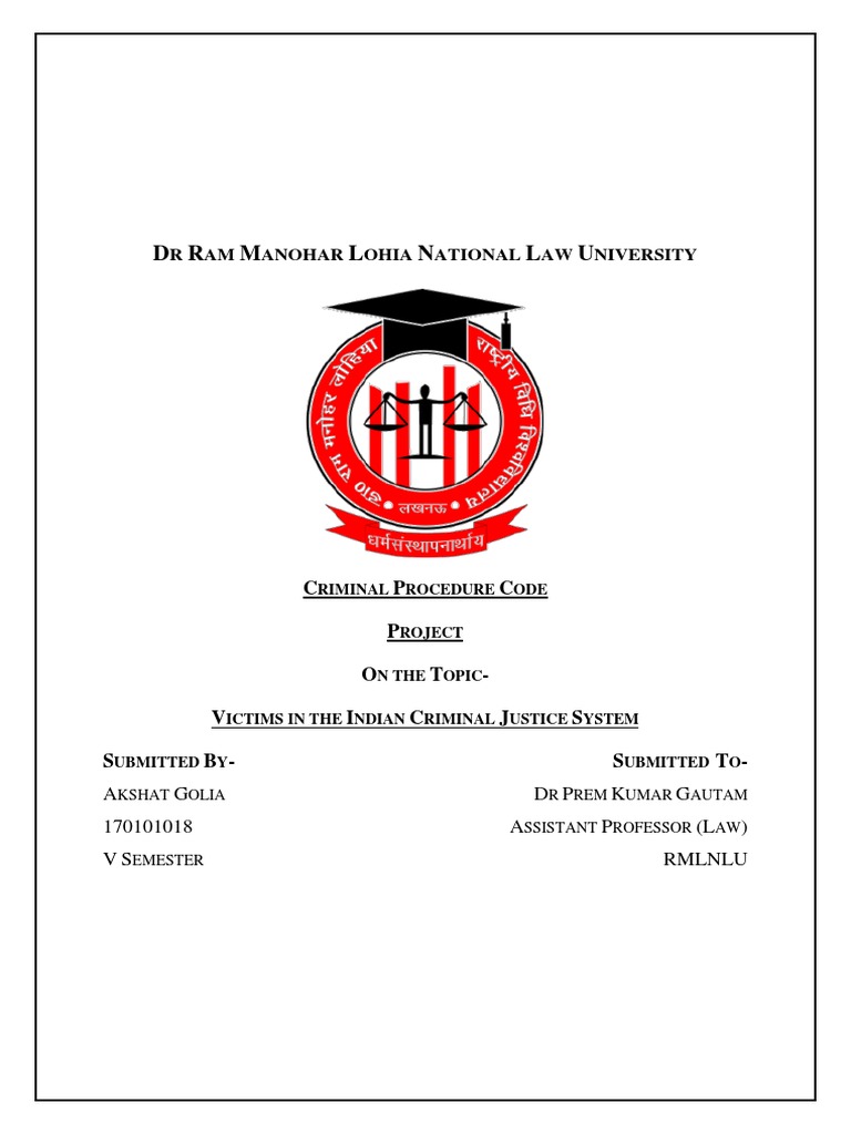 CRPC Project | PDF | Victimology | Crime & Violence