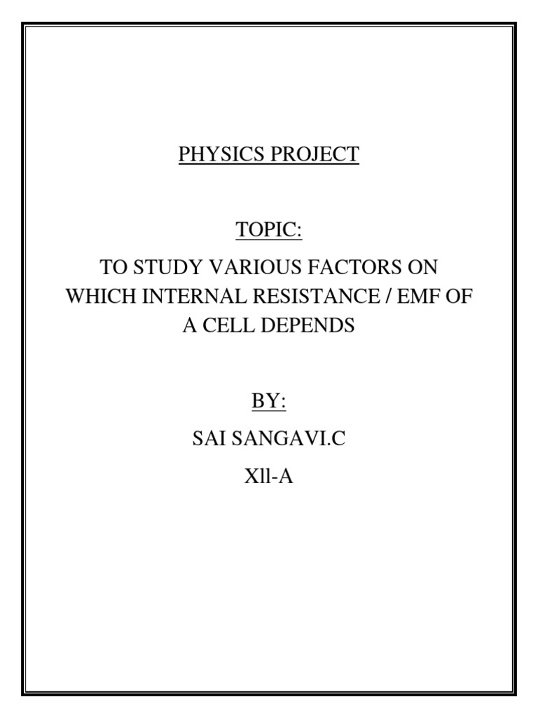 Physics Project | PDF | Rechargeable Battery | Electrical Resistance ...