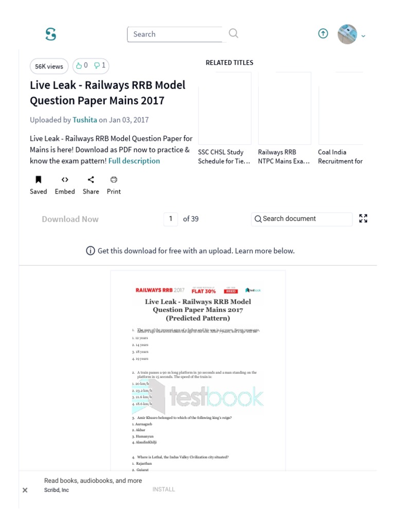 Live Leak - Railways RRB Model Question Paper Mains 2017 - Nitrogen ...