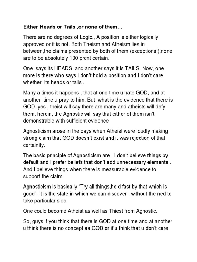 Either Heads or Tails | PDF | Philosophy