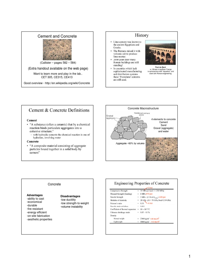 6 Slides Per Page Introduction To Concrete | PDF | Concrete | Cement