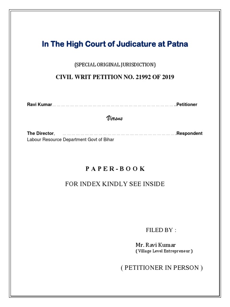 Patna High Court Writ Petition 21992/2019 | PDF | Apprenticeship | Writ