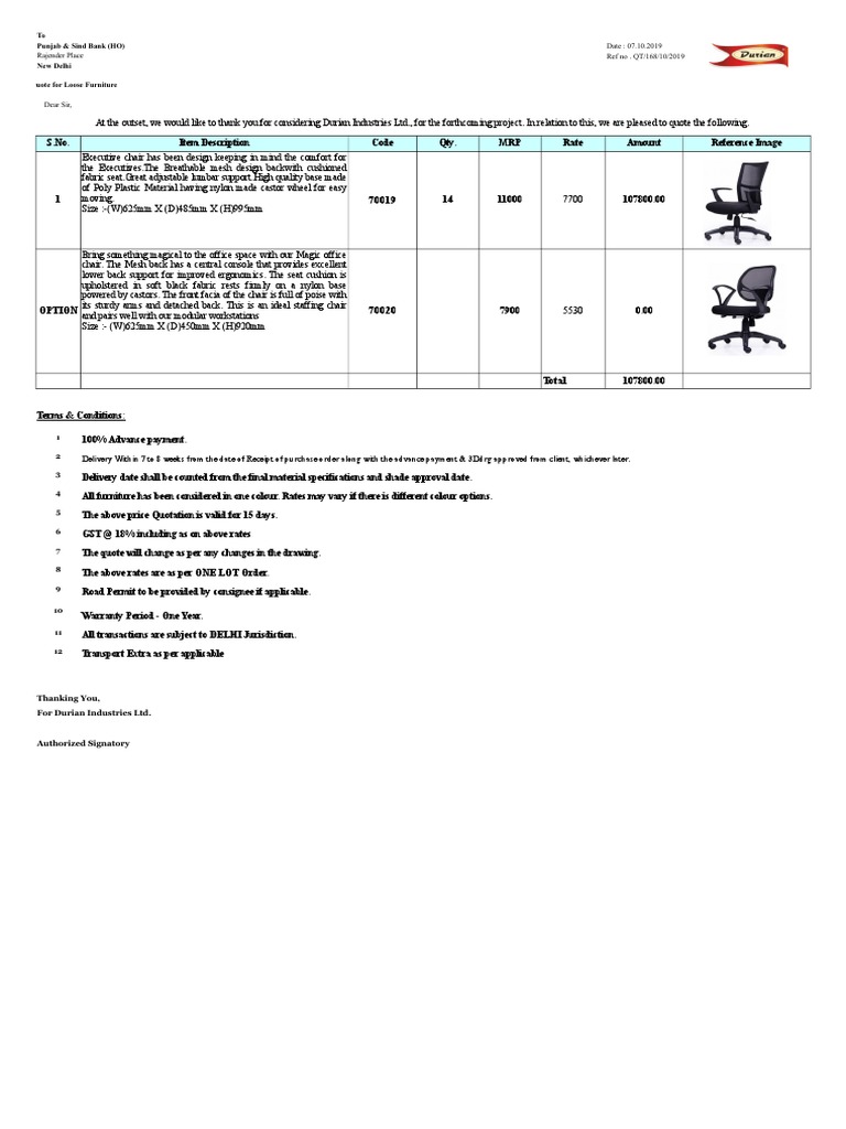 Quotation | PDF | Chair | Business