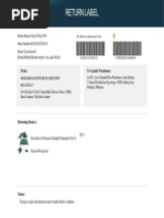 Returnlabel: To Lazada Warehouse: From | PDF