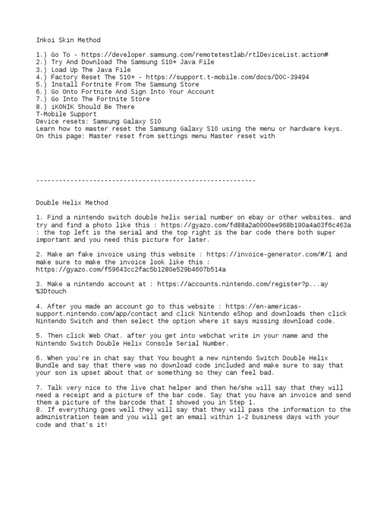 Fortnite Methods Like..inkoni Metho - Royal Bomer - Codes | PDF