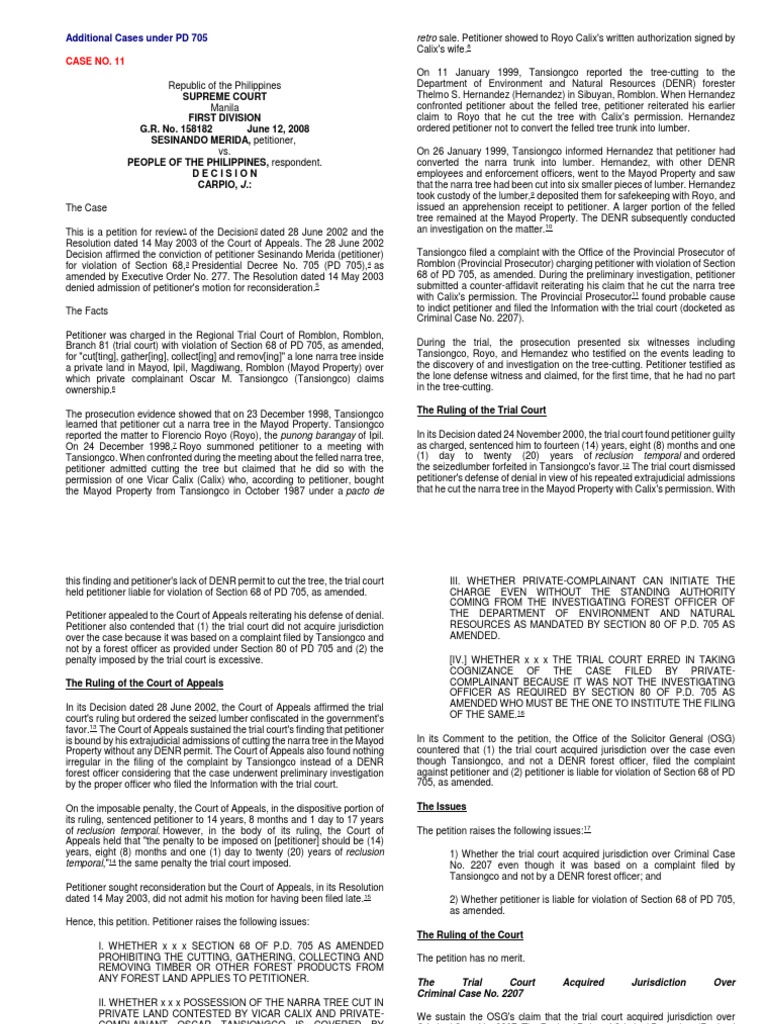 Additional Cases Under PD 705 | PDF | Theft | Complaint