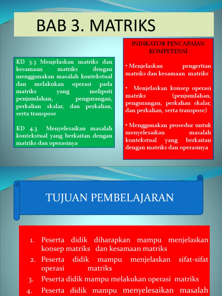 Panduan Lengkap Matriks dan Operasinya | PDF