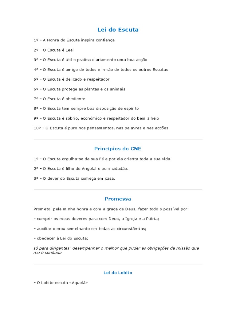 Lei Do Escuta | PDF | Oração | Religião e crença