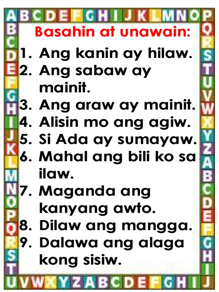 Pagbasa Sa Filipino1 | PDF
