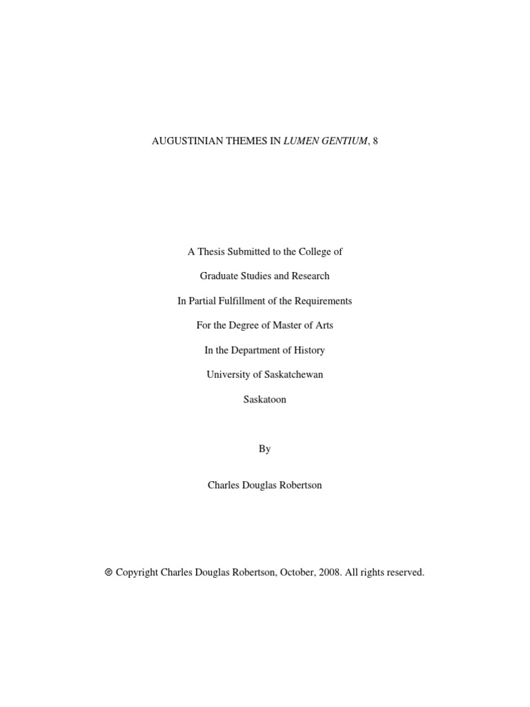 Augustinian Themes in Lumen Gentium 8 | PDF | Ecclesiology | Christian ...