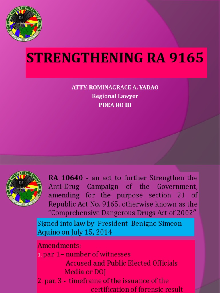 Ra 9165 As Amended by Ra 10640 Pro 3 | PDF | Search Warrant | Search ...