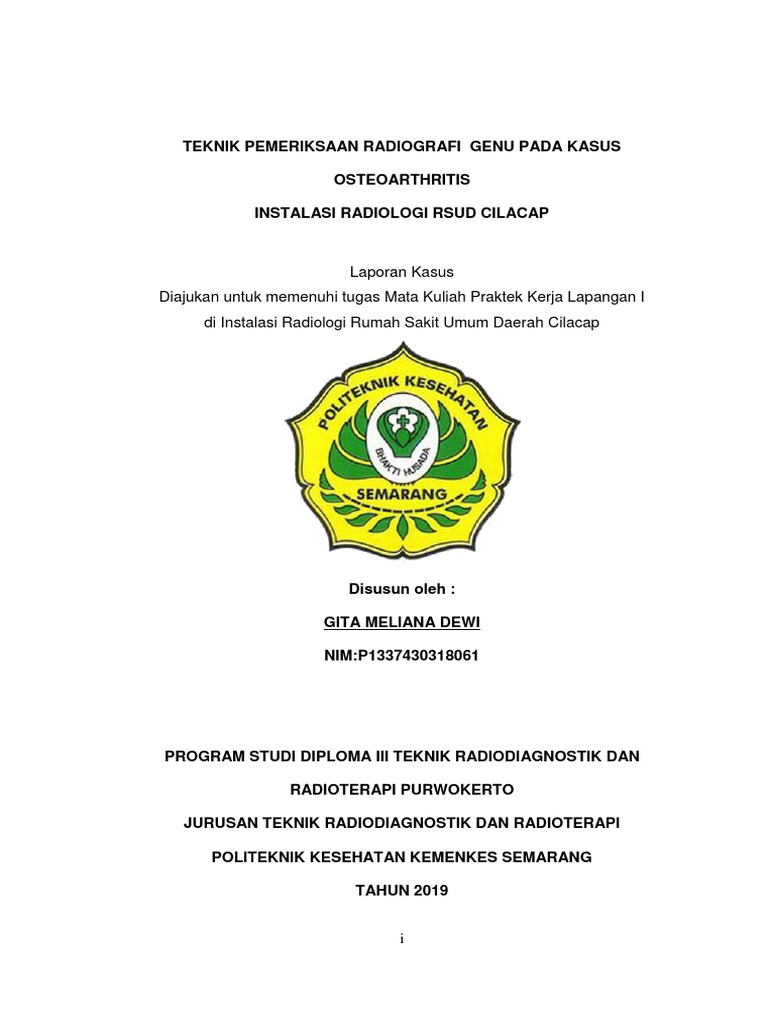 Teknik Pemeriksaan Radiografi Genu Pada Kasus Osteoarthritis | PDF