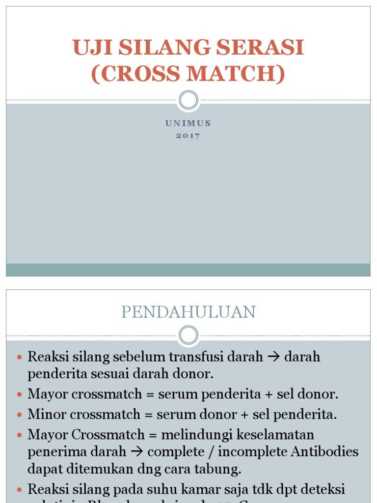 Crossmatch Golongan Darah | PDF