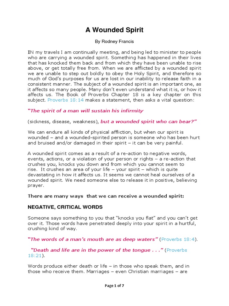 Wounded Spirit | PDF | Grief | Prayer