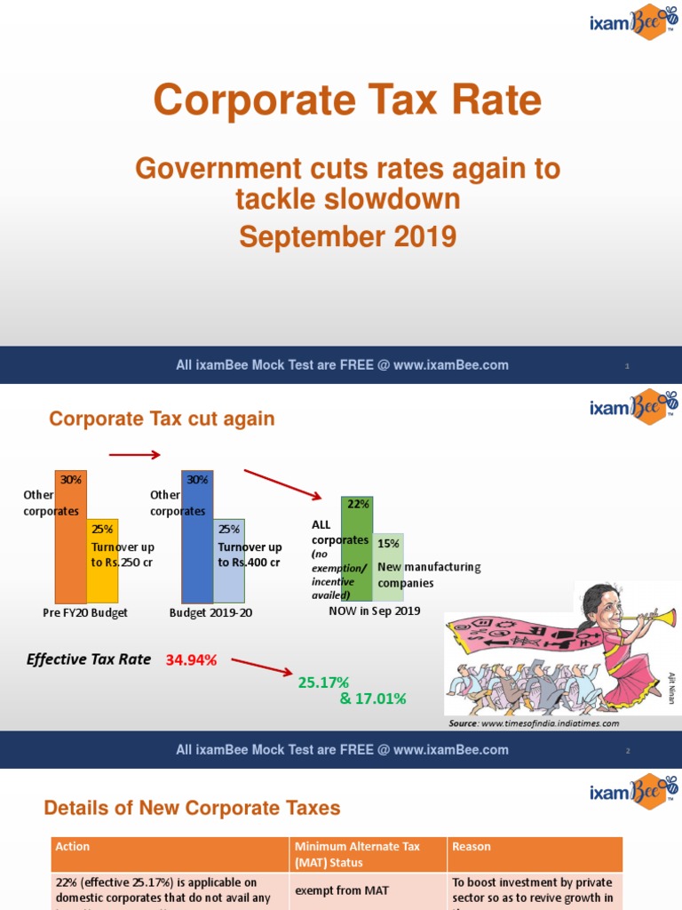 Corporate Tax Rate Cuts 2019 | PDF | Corporate Tax | Taxes