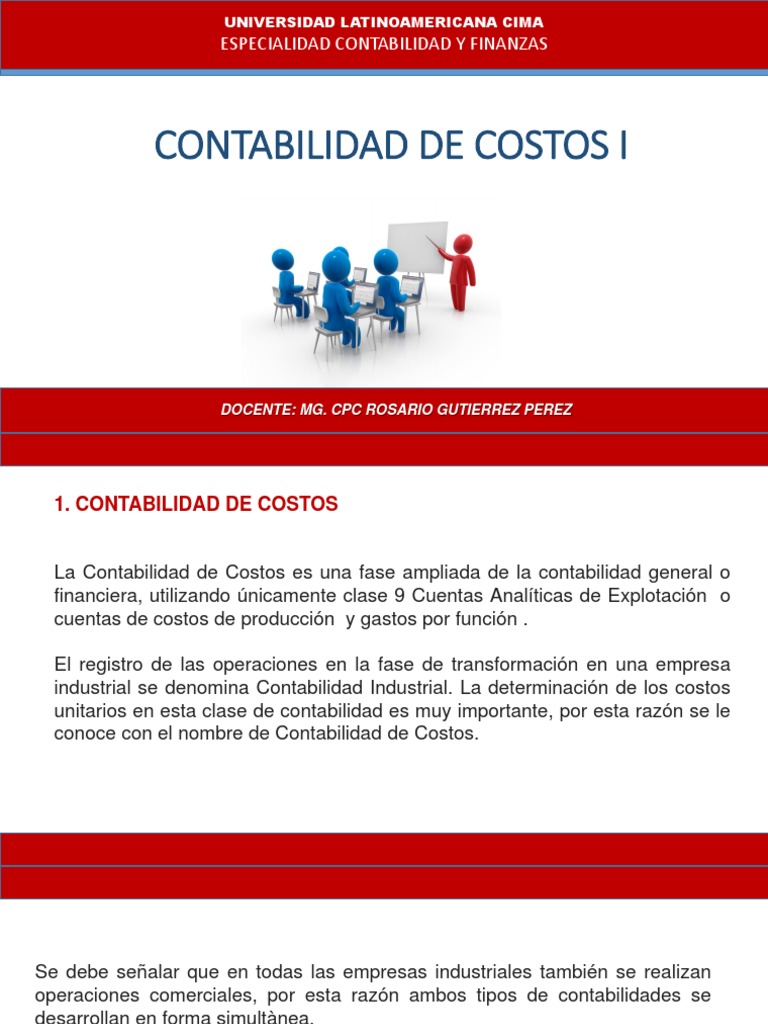 Contab Costos Primera Unidad 18.09.2019 | PDF | Costo | Beneficio (economía)