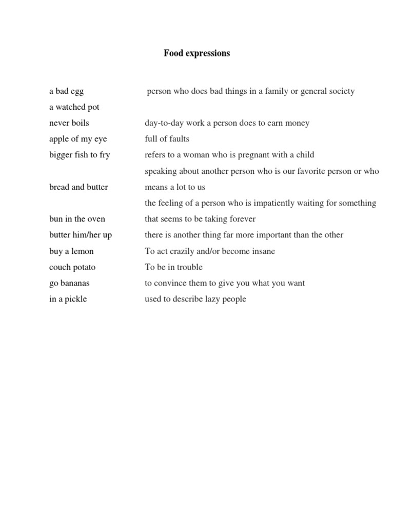 Food Expressions | PDF