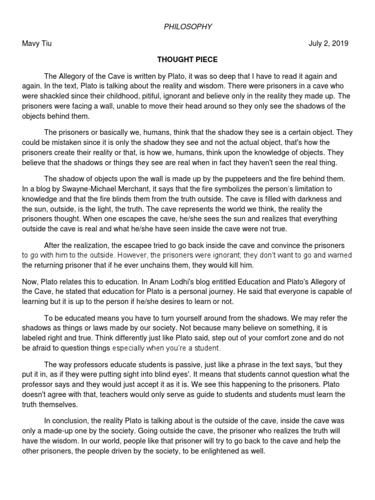 Thought Piece: Philosophy | PDF | Epistemology | Philosophical Theories