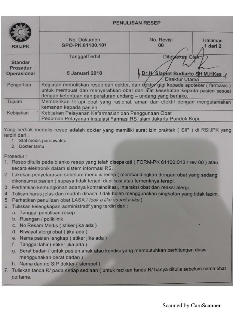 SPO Penulisan Resep | PDF